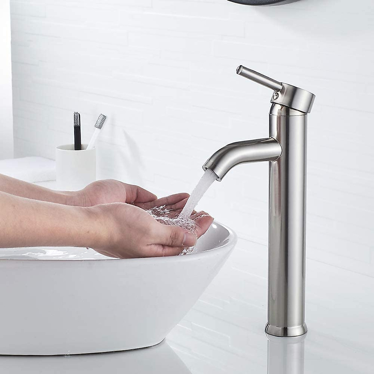 OKJHFD G1/2in Kitchen Faucet, Single Handle for Bathroom Stainless Steel Single Cold Tap Water Wash Basin Water Tap Bathroom Accessory (2 Kinds) (size1)