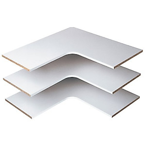 Easy Track Corner Shelves Closet Storage, 30"x30" - 3 Pack, White