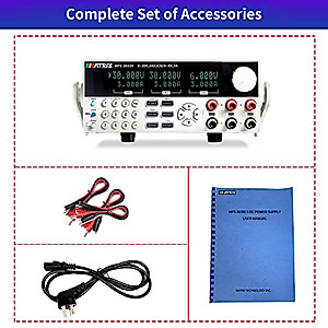 MATRIX MPS3033X Programmable Linear DC Bench Power Supply,3 Channel 0-30V/0-3A Adjustable，Single Channel 0-6V/0-3A Adjustable Regulated Output High Precision 1mV/1mA Resolution Low Ripple and Noise