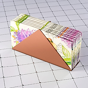 Stainless Steel Napkin Holder,Minimalistic Metal Napkin Dispenser,Cocktail Napkin Organizer,Triangle Shape, Rose Gold,1 Piece