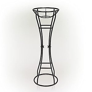 Alpine Corporation 24" Tall Indoor/Outdoor Metal Gazing Globe Display Stand, Black
