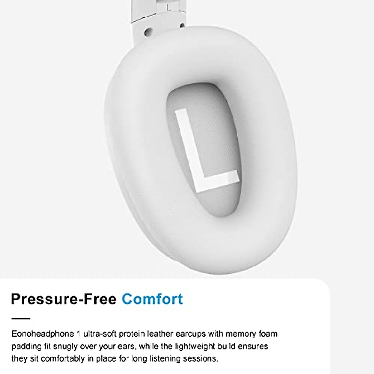 Eonome-Active-Noise-Cancelling-Headphones - S3 ANC Headphones - Hybrid Wireless Over-Ear Bluetooth Headphones with Mic,Multiple Modes,40H Playtime,Comfortable Protein Earcups(White)