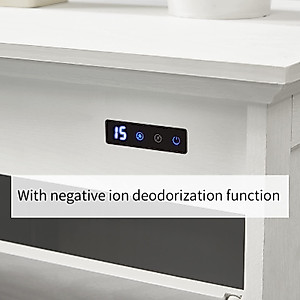 OLD CAPTAIN Tilt-Out Laundry Sorter Cabinet/Wooden Tilt Out Trash Cabinet, with Negative ion and deodorizing Function to Ensure The Cleanliness of The Kitchen Trash can(White)…