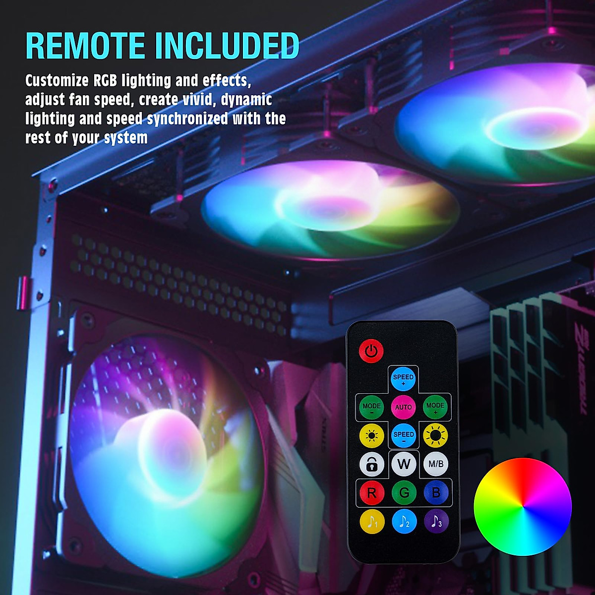 Vetroo 3-Pack Computer Case Fan 120mm Address RGB & PWM Cooling Fans High Performance with Controller Hub - Pink