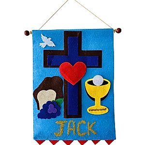 Westmon Works First Communion Banner Kit for Boys or Girls Catholic Craft Pack Pew Decoration Set