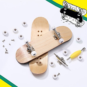 Zhehao 8 Pcs Fingerboard Bearing Wheels Standard Fingerboard Tool Fingerboard CNC Lathed Bearing Fingerboard Screwdriver and 2 Pcs Nut Driver for 34 mm Wide Decks Finger Skateboard Trucks (White)