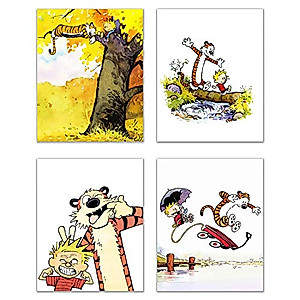 Calvin and Hobbes Photo Prints - Set of 4 (8 inches x 10 inches) Wall Art Decor