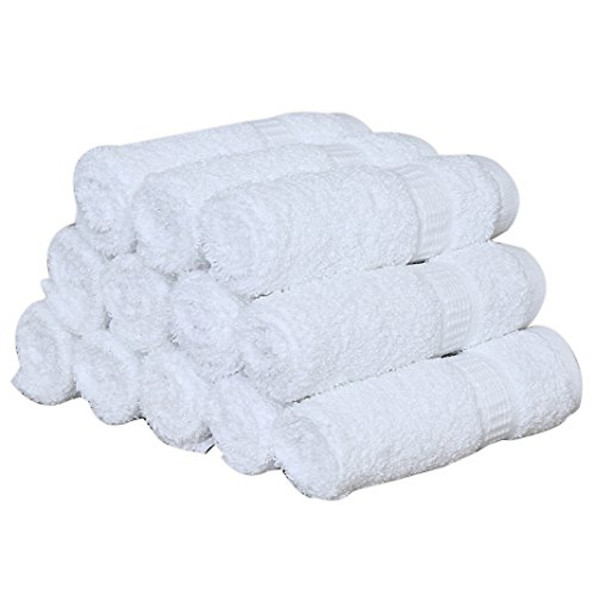 GOLD TEXTILES 48 Pcs 5 Star Hotel Quality Hand Towels (16"X30", 4.5 lb/dz) Premium Dobby Border Luxury Hand Towel Bright White (4 Dozen)