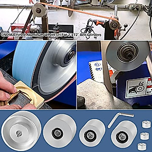 Belt Grinder 2x72 Wheel Set Fits For Knife Grinder 4" Drive 5/8" Bore 3" Track 2" Idler (4" 5/8-3" - 2")