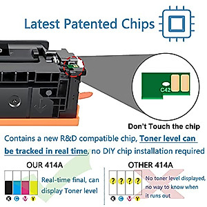 MxVol 414A Toner Cartridges 4 Pack【Patented Chip】 Compatible Replacement for HP 414A W2020A 414X W2020X Work with HP Color Pro MFP M479fdw M454dw Enterprise M455dn MFP M480f Printers Ink (4 Pack)