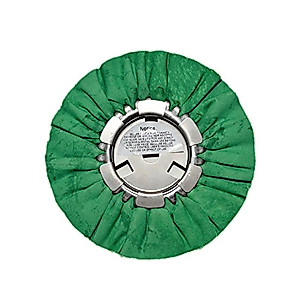 Zephyr Products AWG58-8WB Green 8" Hall Airway Buffing Wheel with 1 LB Green Bar Medium/Lite Cut, 1 Pack