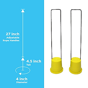 Get Out! Walking Bucket Stilts 2 Pack (Pair) Yellow Stepper Balance Bucket Shoe Stilts Toy, Cup Walkers Can Stomper Cups