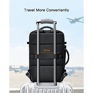 Inateck Cabin Luggage Carry On Backpack for Travel, Flight Approved 40 Litre Business Travel Rucksack Hand Luggage Fit 17 Inch Laptop, with Rain Cover for Men Women - Black