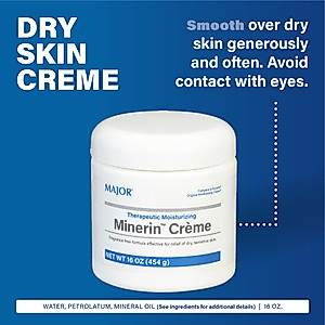 Major Therapeutic Moisturizing Minerin Créme - Body Cream Moisturizer for Dry Skin - Fragrance-Free - 16 Oz.
