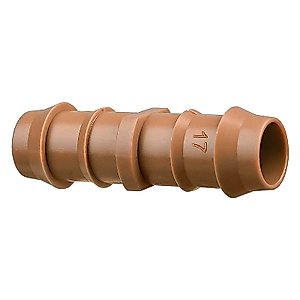 JAYEE 25 Pack Drip Irrigation Barbed Coupling Fittings (17mm) for 1/2" Drip Hose(0.600”ID), Sprinkler Tubing Connector for Drip System