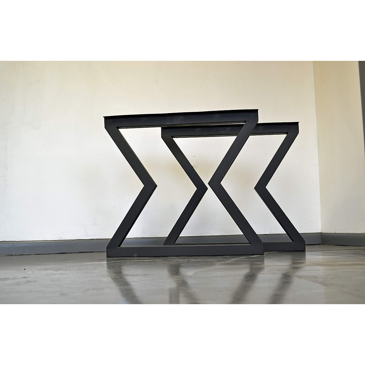 Metal Table Legs, Hourglass Style - Any Size and Color