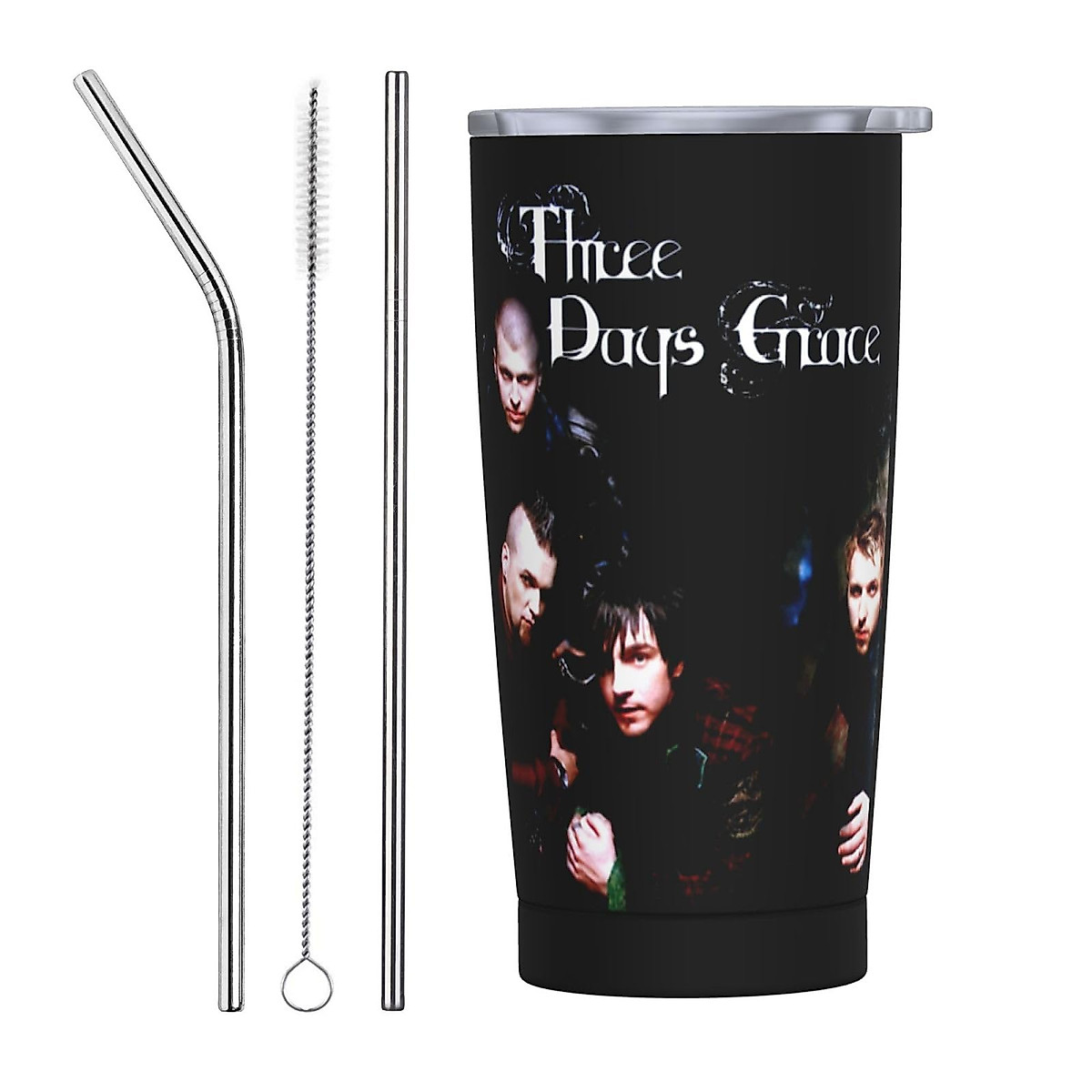 KMATELONE Three Days Music Grace Band Cup Stainless Steel Vacuum Insulated Travel Mug With Lid and Straw Cups Thermal Coffee 20 Oz