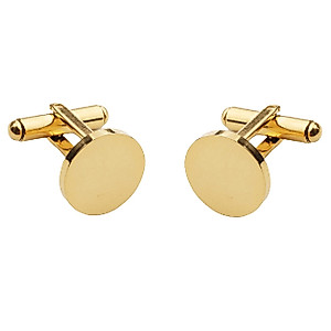 Mens Blank Cufflink Classic Stainless Steel Cufflinks 20MM Tuxedo Shirt Accessories Cufflinks Business Wedding Shirts Unique Jewelry Gift-A gold