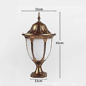 MODEBHD Outdoor IP54 Waterproof Column Lamp Pillar Light European Outdoor Lawn Lamp E27 Column Headlight Garden Door Light Villa Courtyard Landscape Door Light Post Lamp Traditional Landscape Lighting