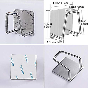 TEEMADE Sponge Holder for Kitchen Sink - Brushed Stainless Steel Sponge Caddy with Adhesive