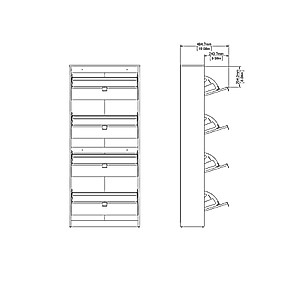 Tvilum, Black Matte Bright 4 Drawer Shoe Cabinet