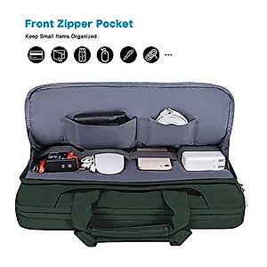 MOSISO 360 Protective Laptop Shoulder Bag Compatible with 17-17.3 inch Dell XPS/HP Pavilion/Ideapad/Acer/Alienware/HP Omen,Matching Color Sleeve with Belt, Emerald Green