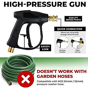 Scuddles Pressure Washer Pressure Washer | Pressure Washer Gun | Upgraded 2022 Model for Cars Full Kit Includes 5 Micro Fiber Towels and Sponge for Detailing Cars Or SUVS Pressure Washer Mega Set