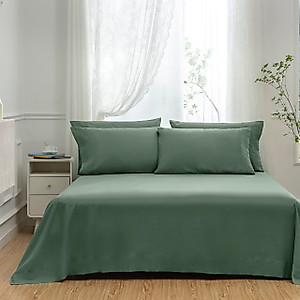 Aormenzy Microfiber Pillow Cases - Standard Size Set of 4-1800 Thread Count Ultra Soft Green Pillowcases - Wrinkle Resistant Pillow Covers with Envelope Closure - 20" x 26"