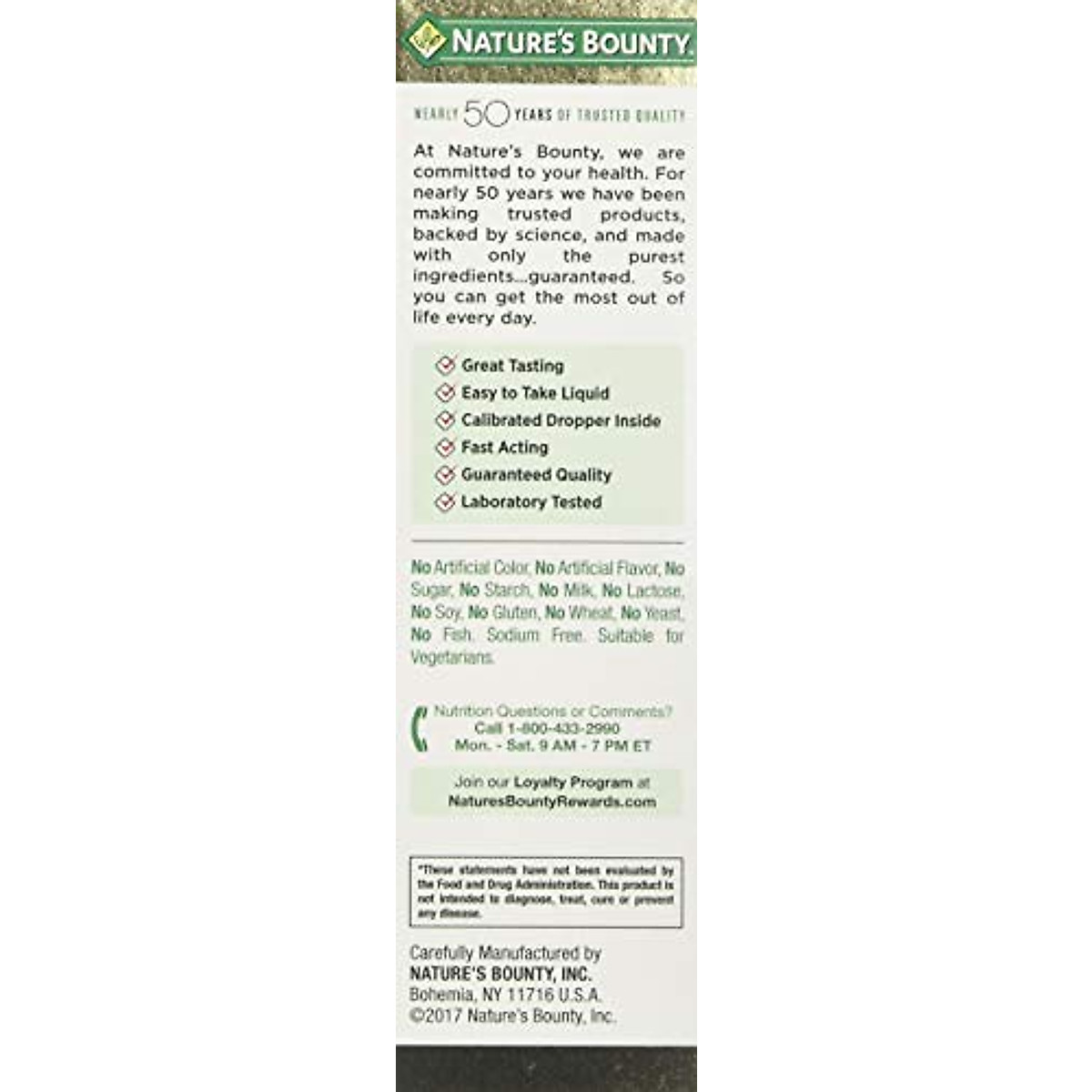 Nature's Bounty B-12 5000 mcg Sublingual Liquid Energy Health 2 oz (Pack of 2)