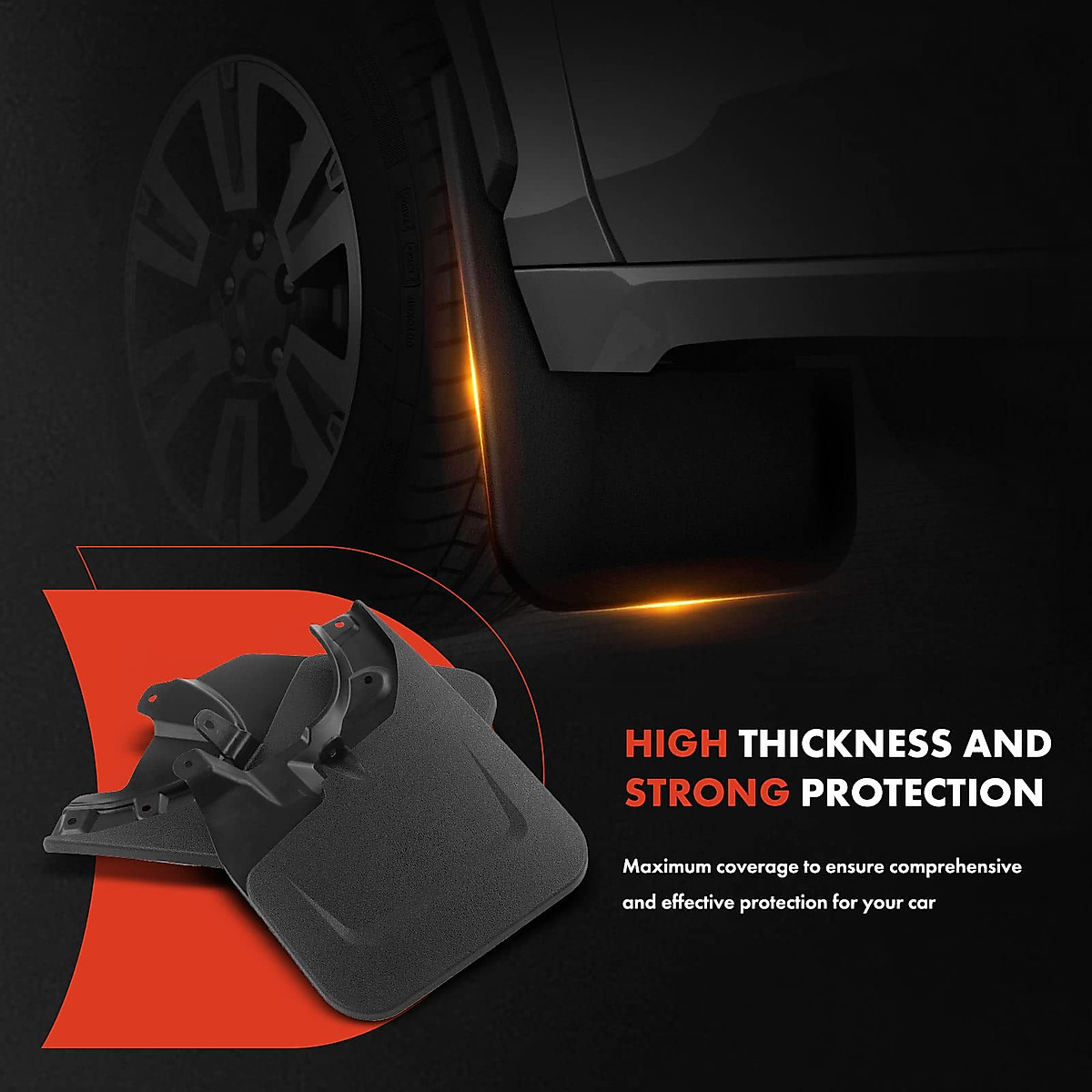 A-Premium Set of 4PCS Mud Flaps Splash Guards Mudguards Mudflaps with Hardware Kits Accessories Compatible with Toyota Tacoma 2023 Pickup, (not fit SR), with Fender Flares, Front LH RH & Rear LH RH