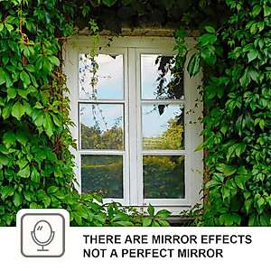 WPCTEV Window Film One Way Mirror Film Daytime Privacy Static Non-Adhesive Decorative Heat Control Anti UV Window Tint for Home and Office Black Silver 6 Mil 17.5 Inch x 6.5 Feet