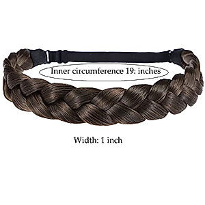 TOECWEGR Braid headband 3 Strands Synthetic Braided Hair Headbands Stretch Plaited Hair Headbands Hairpiece Fashion Girl Costume Hair Accessories