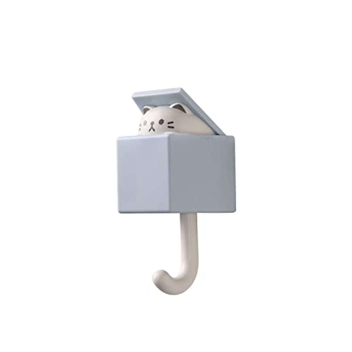 NURZIY Cat Chick Hamster Wall Hook,Self-Adhesive Wall Hanging Waterproof Hooks Up,Traceless Hook for Hat,Coat,Key,Leash,Towel (Blue)