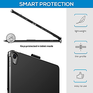 YEKBEE Case with Keyboard for iPad Air 5th Generation - 10.9" 2022-360° Rotatable - 10 Colors Backlit - Slim & Thin - Smart Protective Cover with Pencil Holder for iPad Air 5th 4th Gen - Black