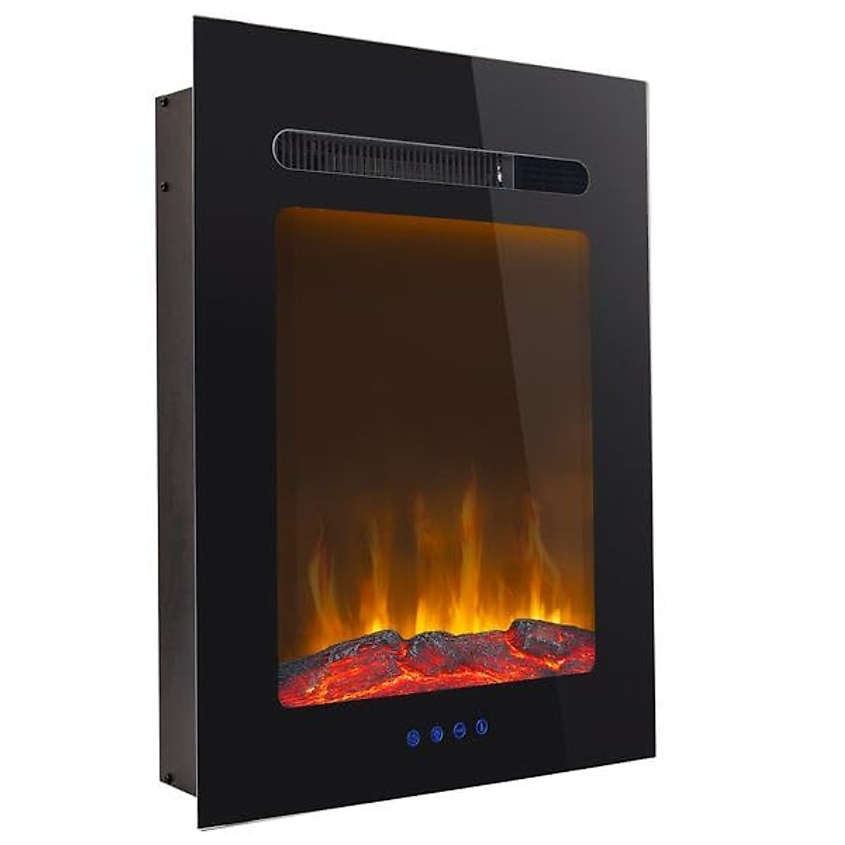 RecPro RV Fireplace 18" | Recessed Electric Fireplace | Glass with Log View | Includes Remote | Three Different Flame Color Options
