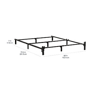 Amazon Basics Metal Bed Frame, 9-Leg Base for Box Spring and Mattress - Queen, 79.5 x 60-Inches, Tool-Free Easy Assembly