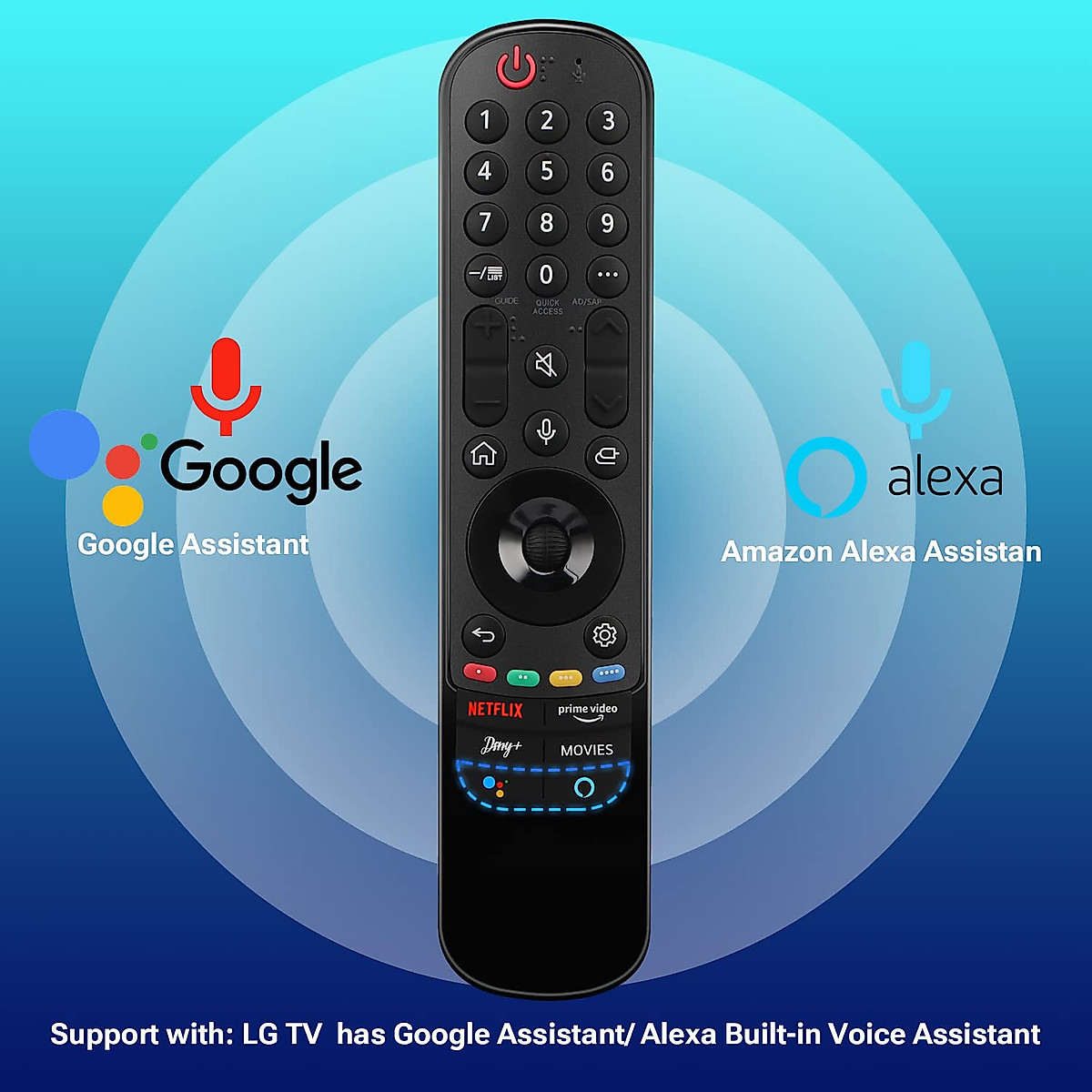 Gvirtue Voice Remote AN-MR21GA for 2021 LG-Magic-Remote, Replacement for LG UHD OLED QNED NanoCell 4K 8K Smart TV, with Pointer and Voice Function