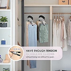 Leggings Hanger Organizer, MEILIDY 2 Packs Closet Wooden Leggings Hangers with 24 Clips Space Saving Pants Clip Hangers with 360° Swivel Hook for Shorts Skirts Scarves Hats Tanks - Black