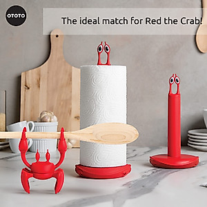 OTOTO Crab N' Roll Paper Towel Holder Countertop Paper Towel Holders - Paper Towels Holder, Paper Towel Holder Stand, Paper Towel Stand - Kitchen Paper Towels Holder, Standing Paper Towel Roll Holder