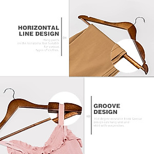 HOUSE DAY Wooden Hangers 30 Pack, Solid Wood Coat Hangers Heavy Duty, Smooth Finish Bulk Wooden Hangers with 360°Swivel Chrome Hook, High-Grade Wooden Clothes Hanger, Bamboo Hangers for Adult