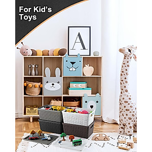 EOENVIVS Plastic Storage Baskets with Lids Kitchen Organizers and Storage Containers Organizer Bins Small Baskets for Shelves Drawers Desktop Closet Playroom Classroom Office, Brown, 6 Pack