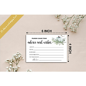 Advice and Wishes Card, Bridal Shower Advice Cards, Autumn Pumpkin Greenery Cards for The Bride and Groom, Wedding or Baby Shower, Birthday, Graduation, Retirement, Guestbook - 25 Cards - 012ADVICE