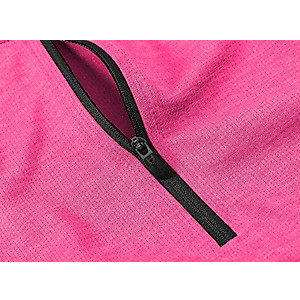 TBMPOY Women's UPF 50+ Golf Polo Shirts Sleeveless Zip Up Athletic Tank Tops Quick Dry Rose XL