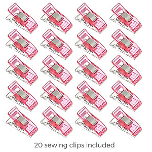 Rotary Cutter Set pink - Quilting Kit incl. 45mm Fabric Cutter, 5 Replacement Blades, A3 Cutting Mat, Acrylic Ruler and Craft Clips - Ideal for Crafting, Sewing, Patchworking, Crochet & Knitting x