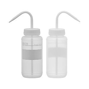 EISCO 2PK Chemical Wash Bottle, No Label, 500ml - Wide Mouth, Self Venting, Low Density Polyethylene - Performance Plastics Labs