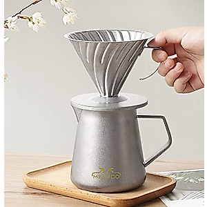 MERMOO YILAN Pour Over Coffee Maker Set 304 Stainless Steel Vintage Style Coffee Dripper with Coffee Server Set Perfec for 2-4 Cups