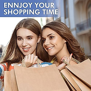 XPCARE 50Pack Paper Gift Bags with Handles Bulk,16x6x12Inch Plain Natural Kraft Bags Packaging,Brown Paper Bags,for Birthday Party,Boutiques,Small Business,Retail Stores,Merchandise