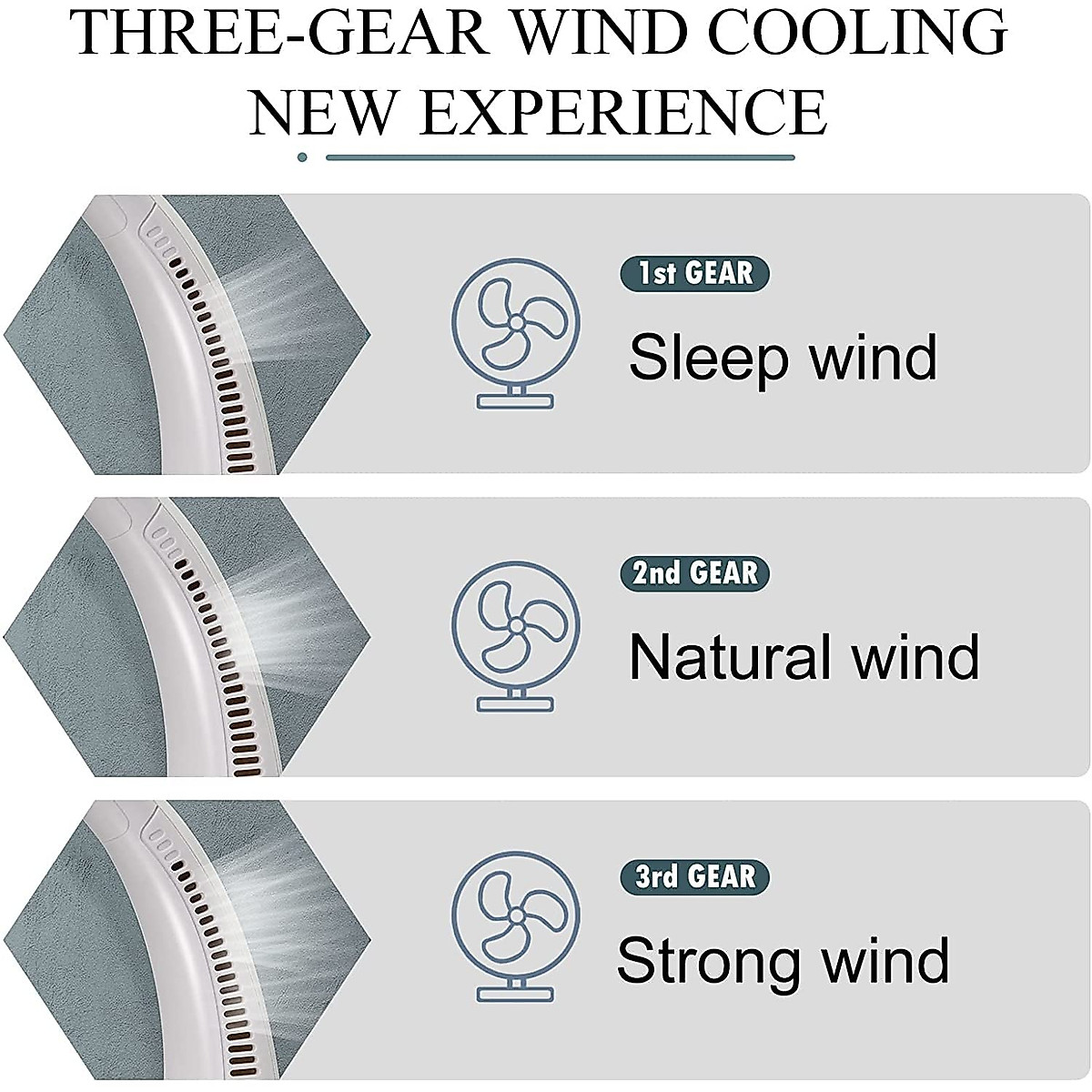 MYMULIKE Neck Fan Personal Fan Portable, Air Conditioner Fan, Wearable Cooling Hanging Neck Fan for Travel, Hands Free Bladeless Fan, 4000mAh USB Rechargeable, Up to 16Hrs Use Time