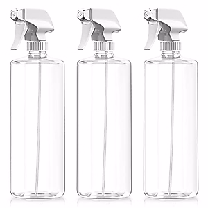 Bar5F Plastic Spray Bottles with Mixor Trigger, 32 oz | Professional, Leak Proof, Empty, Adjustable Fine to Powerful Sprayer, Refillable | Water Plants, Cleaning Solutions | Crystal Clear | Pack of 3