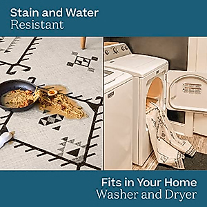 RUGGABLE Cambria Washable Rug - Perfect Vintage Area Rug for Living Room Bedroom Kitchen - Pet & Child Friendly - Stain & Water Resistant - Ruby 3'x5' (Standard Pad)